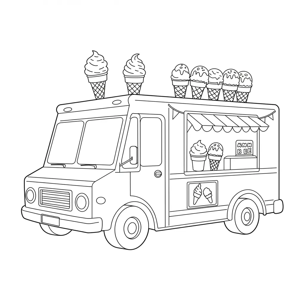 Easy Ice Cream Coloring Pages for Preschoolers and Toddlers - Creative ...